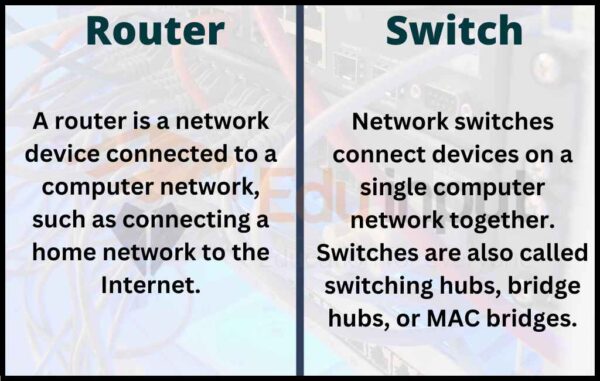 Difference between router and switch
