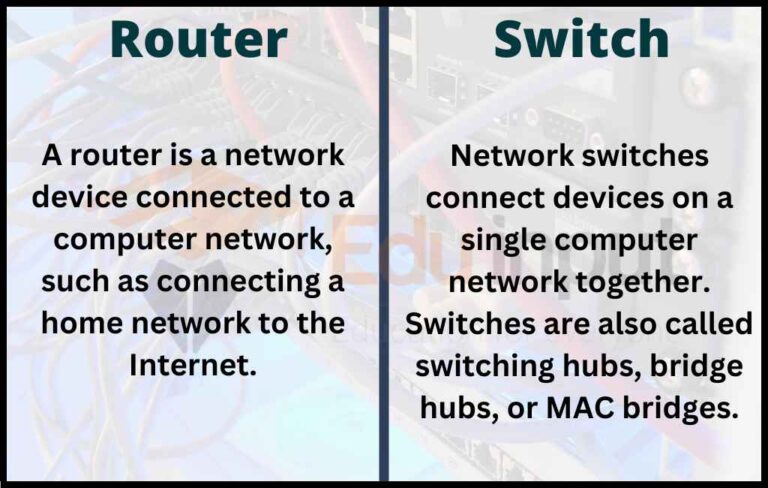 Difference between router and switch