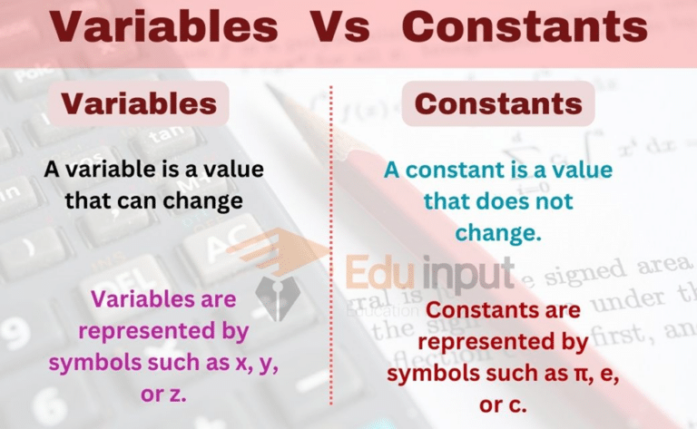 Difference between Variables and Constants