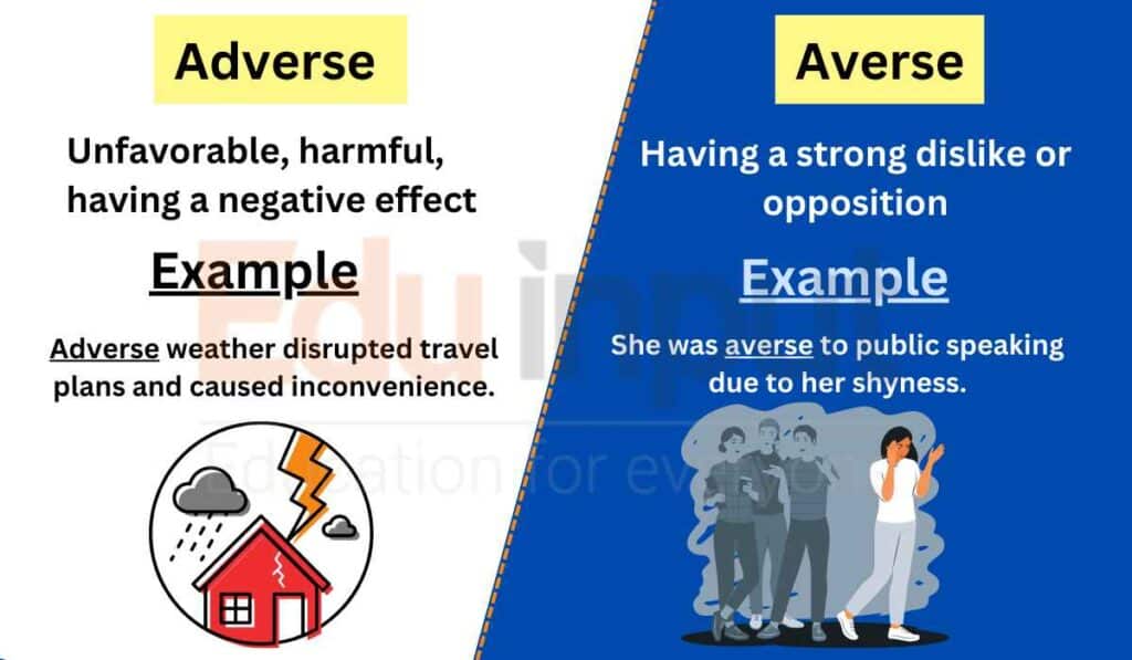 Adverse Vs Averse Difference Between With Examples Adverse Vs Averse Difference Between With Examples