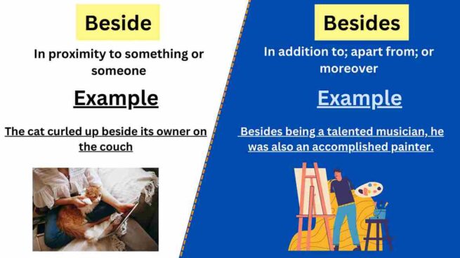 Beside vs Besides-Difference between and Examples