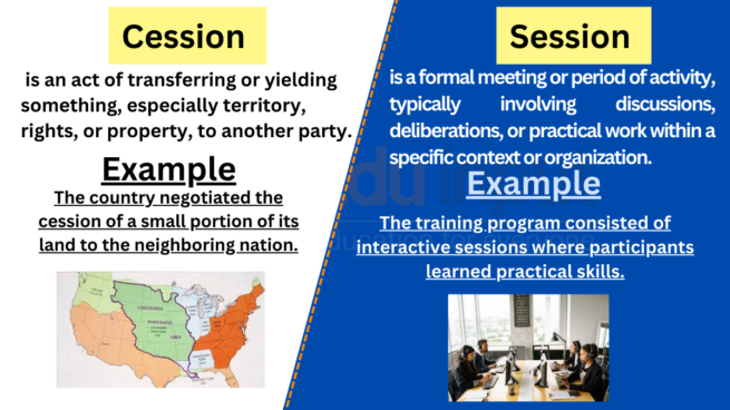 Cession vs. Session-Difference between and Examples