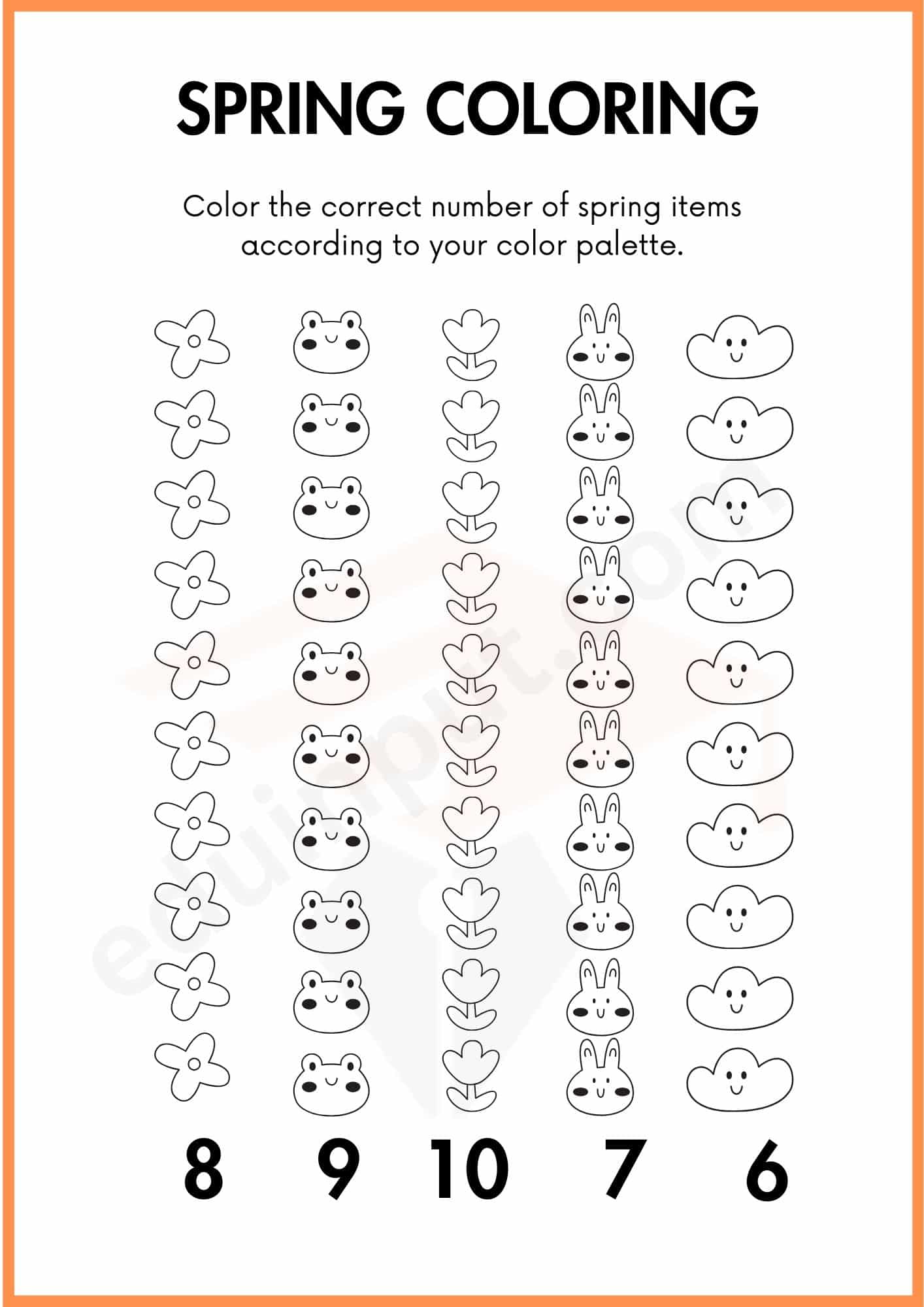 Spring Math Worksheets for Kindergarten