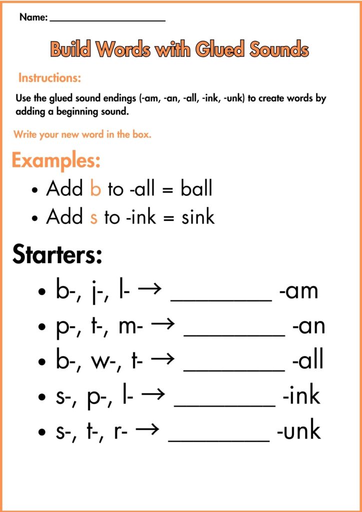 Glued Sounds Worksheets