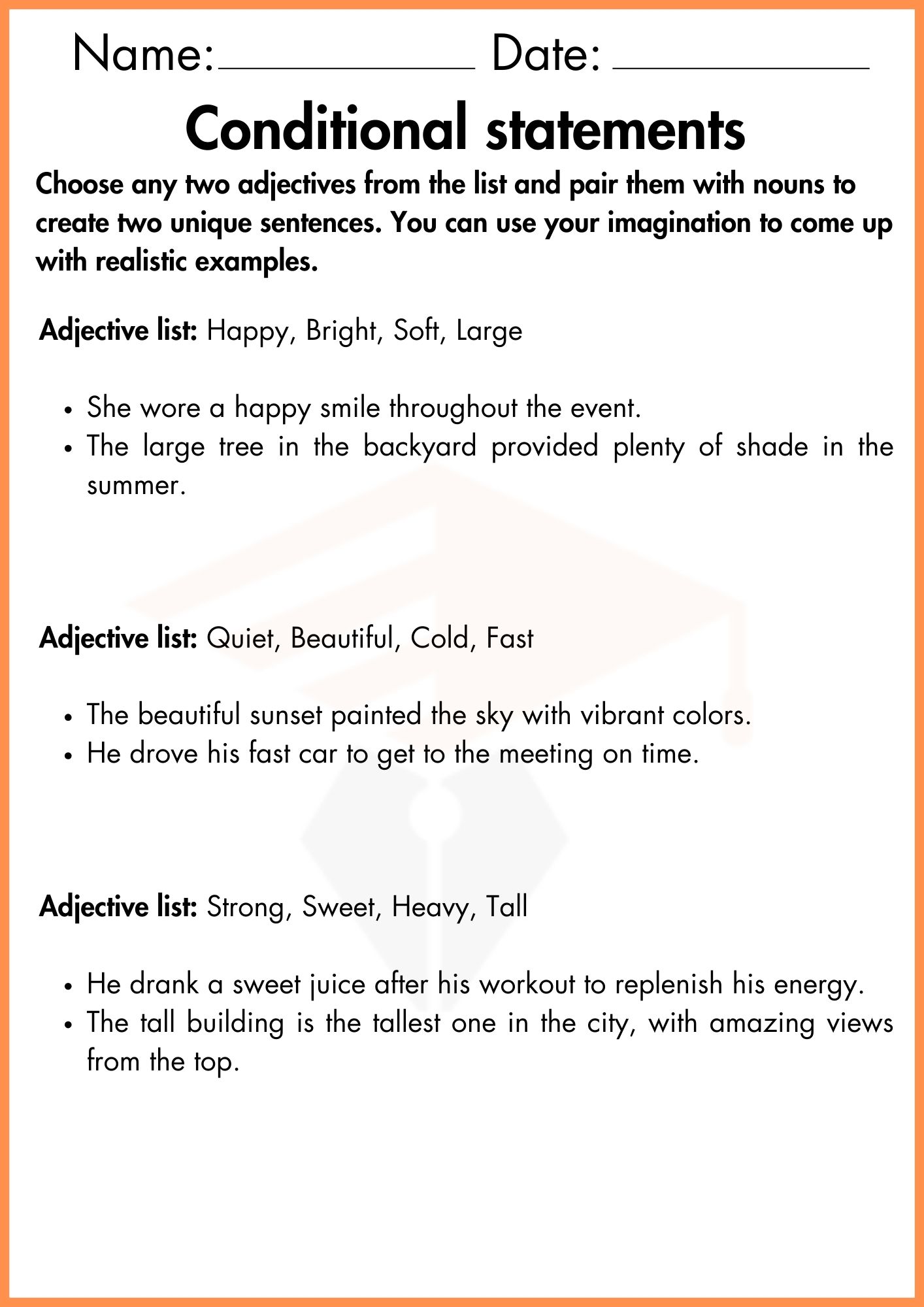 Conditional Statements Worksheets